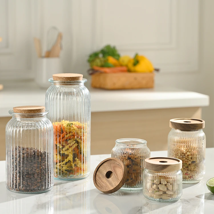 Kitchen Textured Glass Storage No-plastic Design #99469001 - SINOGLASS